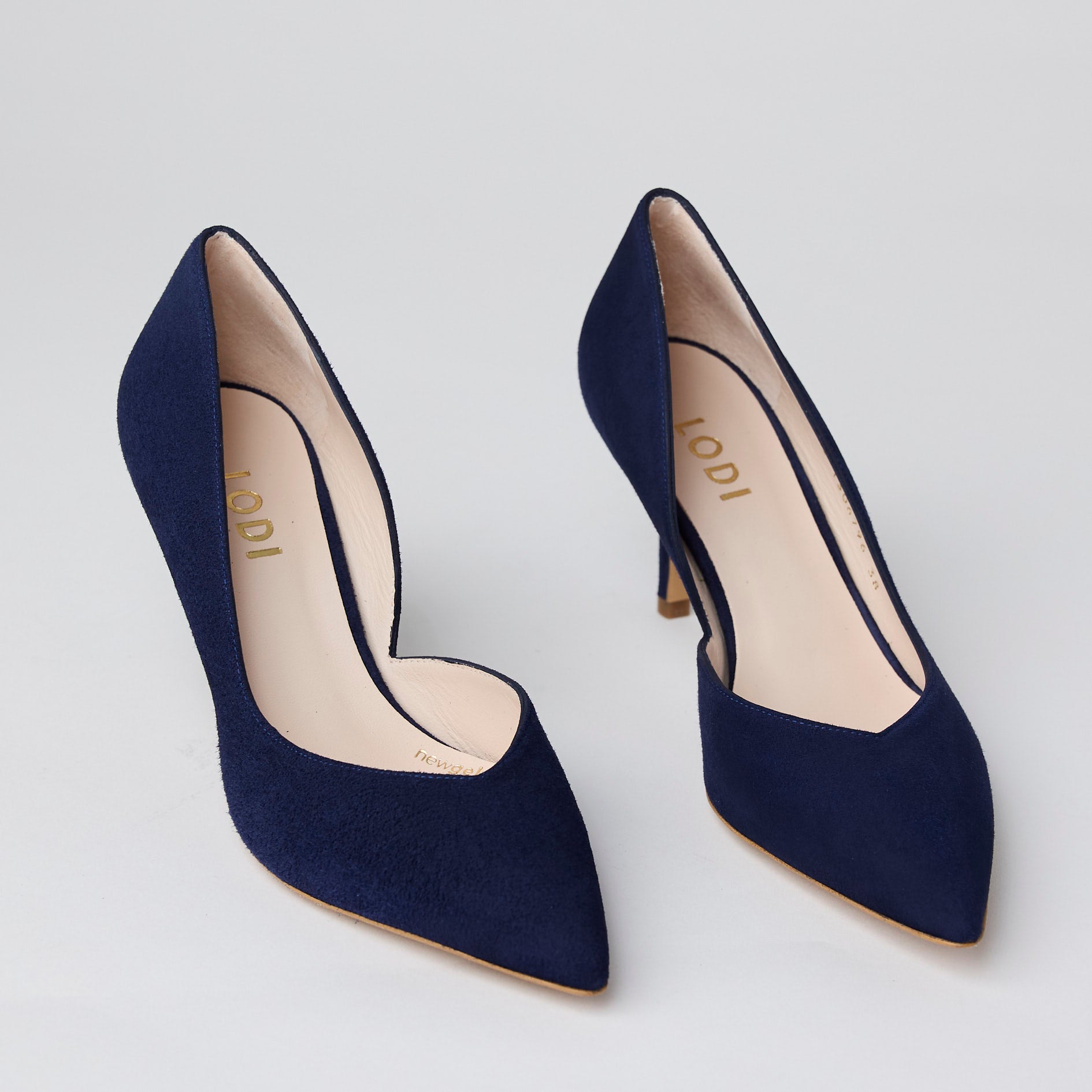 Lodi Navy Suede Leather Court Shoes | Shop online @ Nozomi