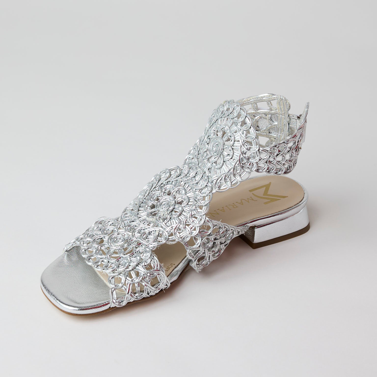 Marian Silver Mesh Sandals, Nozomi Shoe Boutique