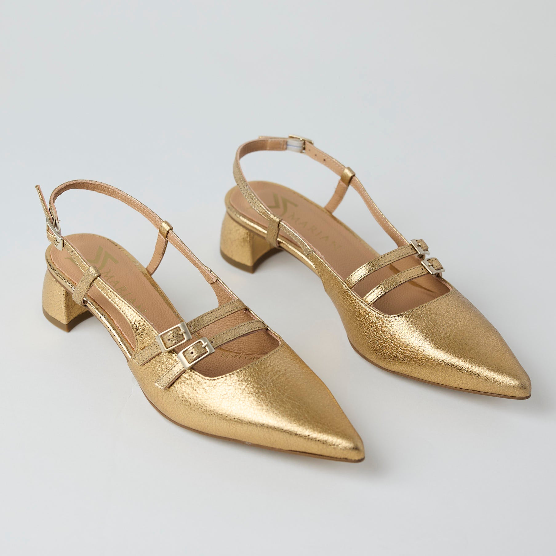 Marian Bronze Gold Metallic Leather Mary Jane Shoes, Nozomi Shoe Boutique