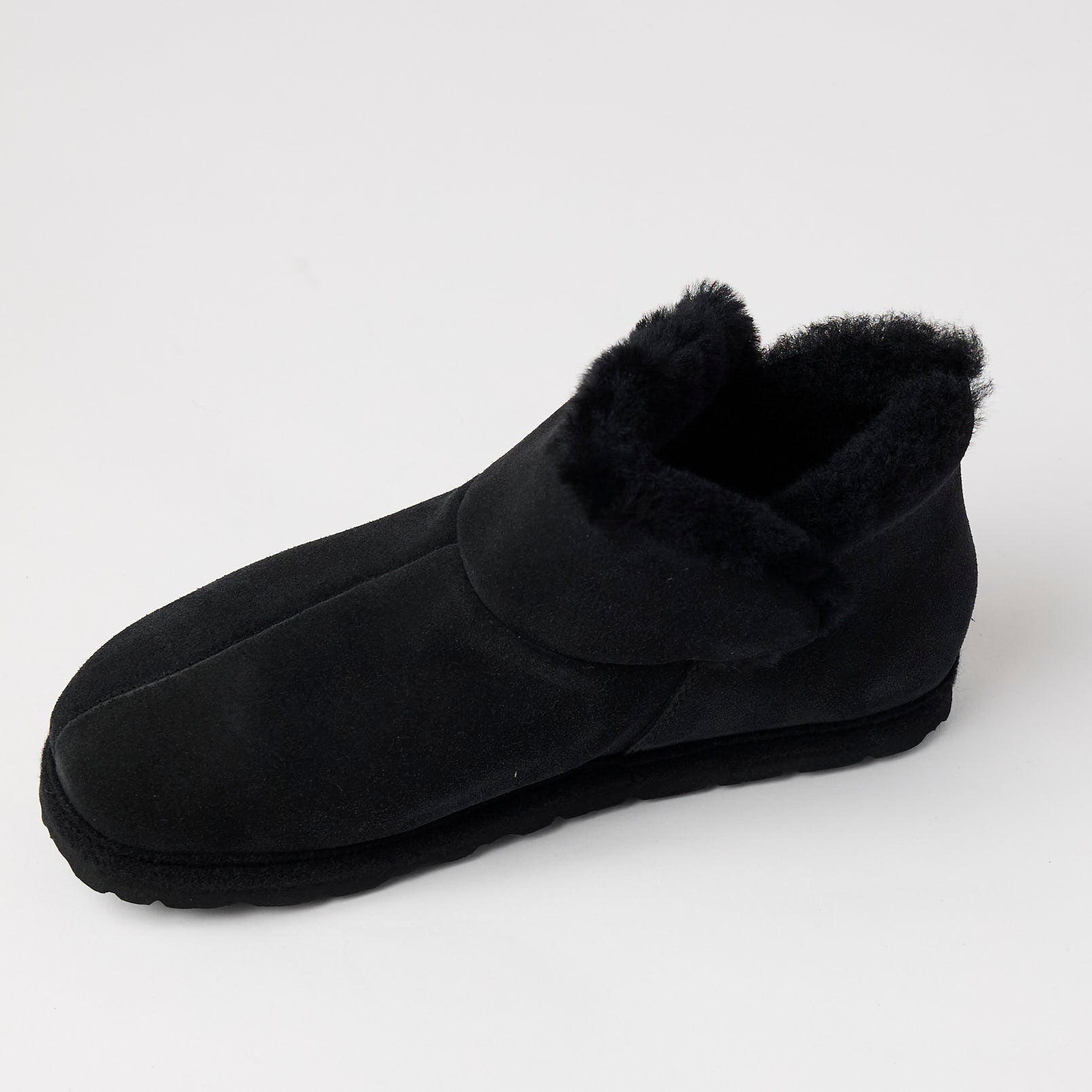 Rohde Black Suede Leather Shearling Ankle Boots | Shop online @ Nozomi