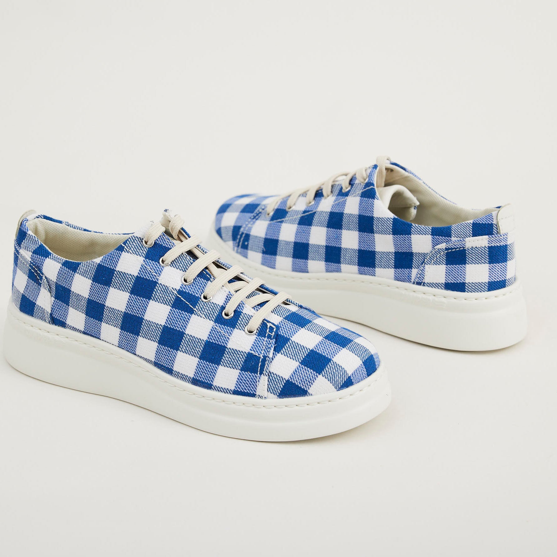 Campers Blue Gingham Trainers, Nozomi Shoe Boutique